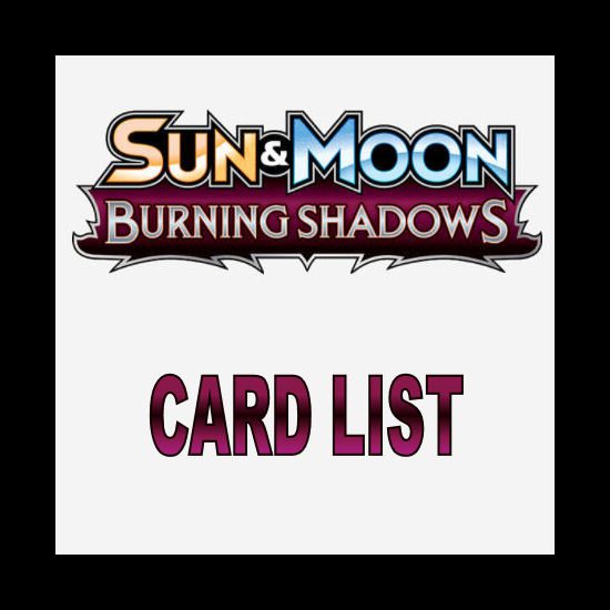 SM Burning Shadows Card List - Coded Yellow